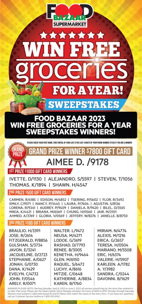 Free Groceries for a Year 2023 Winners! | Food Bazaar Supermarket